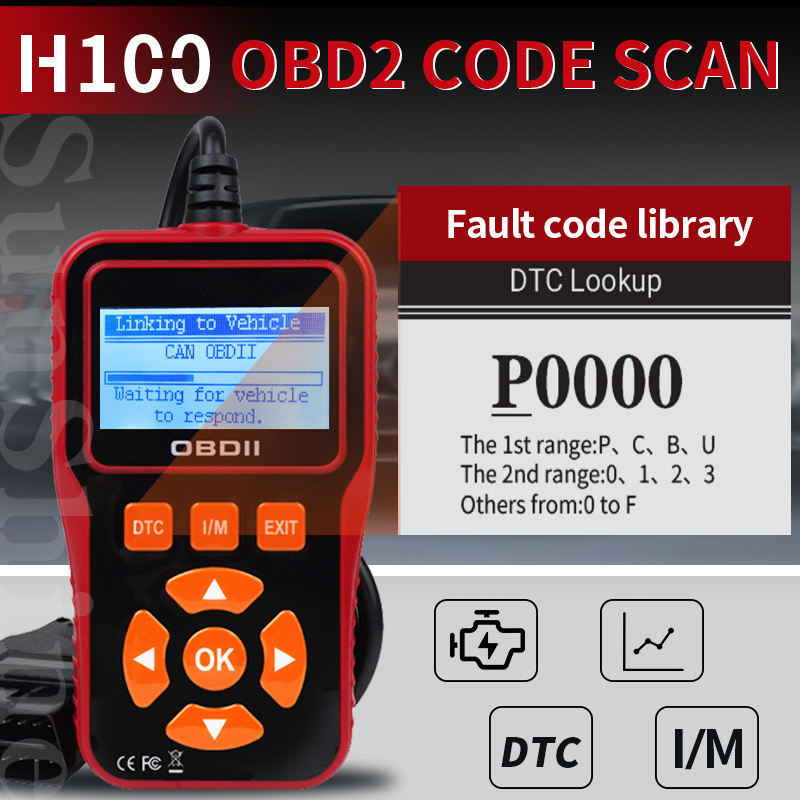 OBD2 Scanner Engine Analyzer 12V Universal OBD II Diagnostic Tool for ...