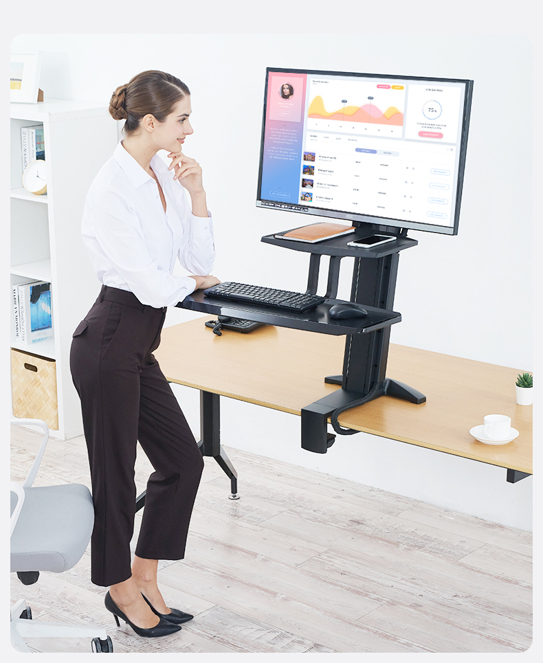 NB North Bayou L80 17 to 32 Inch Sit Stand Workstation TV Sliding Stand ...