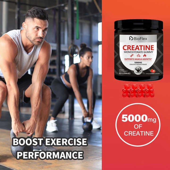 Custom Pre-Workout Creatine Monohydrate Gummies 5g Energy Boosting ...