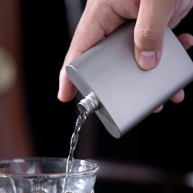 Lightweight & Durable 100ml Titanium Hip Flask for Outdoor Adventures ...
