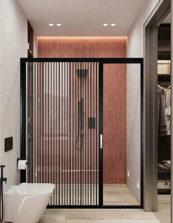 V-mesh Sliding Folding Door - Space-Saving Bathroom Partition