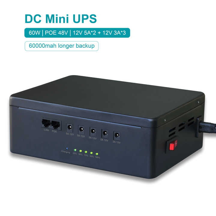 Mini DC UPS 60000mah - Reliable Power for Networking