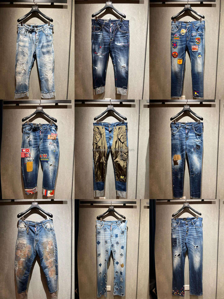 2026 New Loose Straight Washed Denim Pants for Men's Trendy Spring and ...