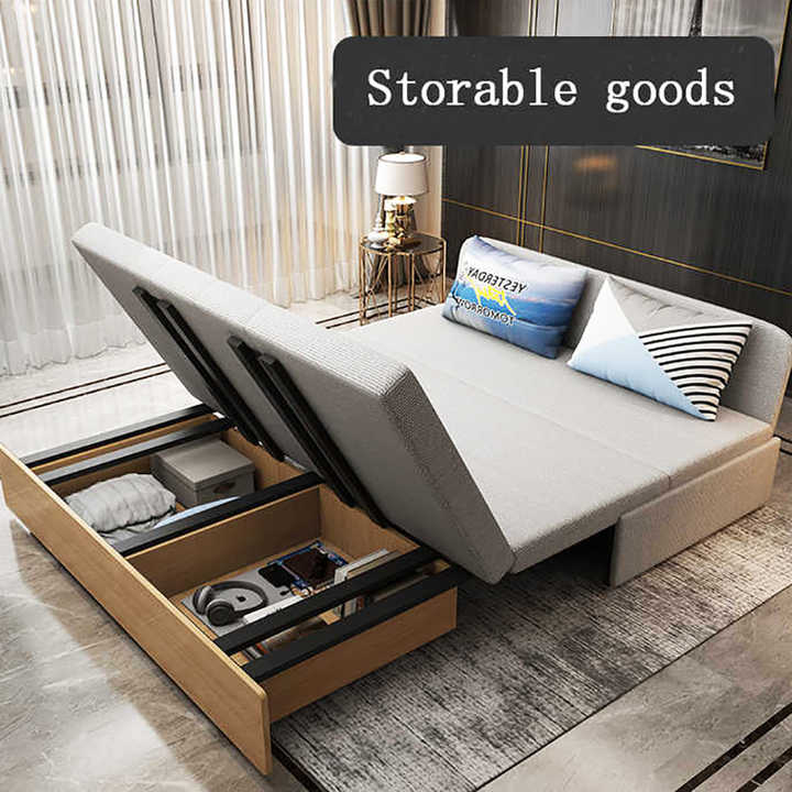 Single Double Sofa Bed Space Saving Living Room Multifunctional Folding Sofa Bed with Storage ...
