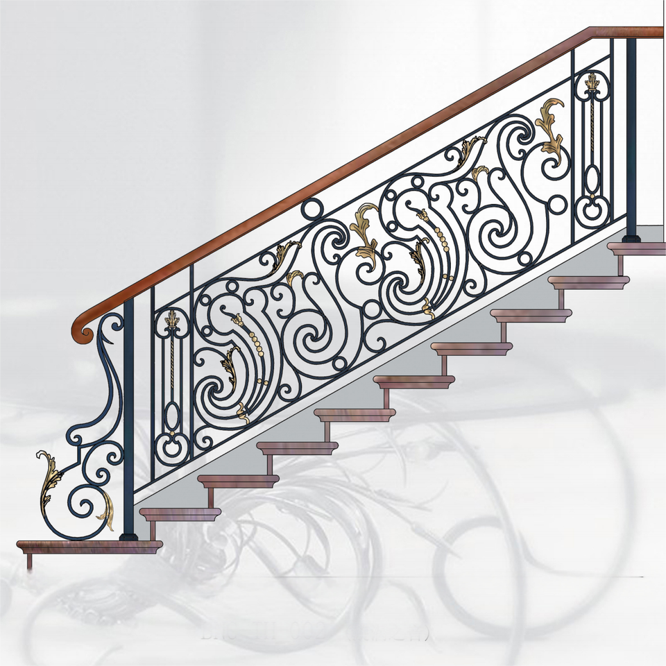 Custom Handmade Forged Iron Handrails - High-End Design