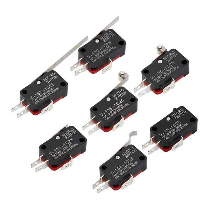 Microswitch stroke 15A limit switch V-151-1C25 / 152 / 153 / 154 / 155 / 156 Push Button SPDT ...