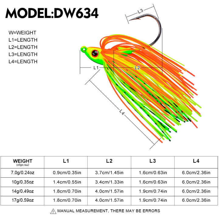 Skirted Spinner Jig Lures Anti-Snag Bionic Artificial Baits Lead-Head ...