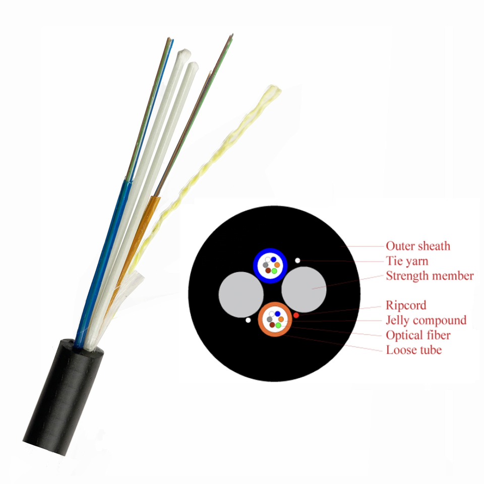 Outdoor Aerial 12 Core Single Mode Optical Cable Mini ADSS ASU Fiber ...