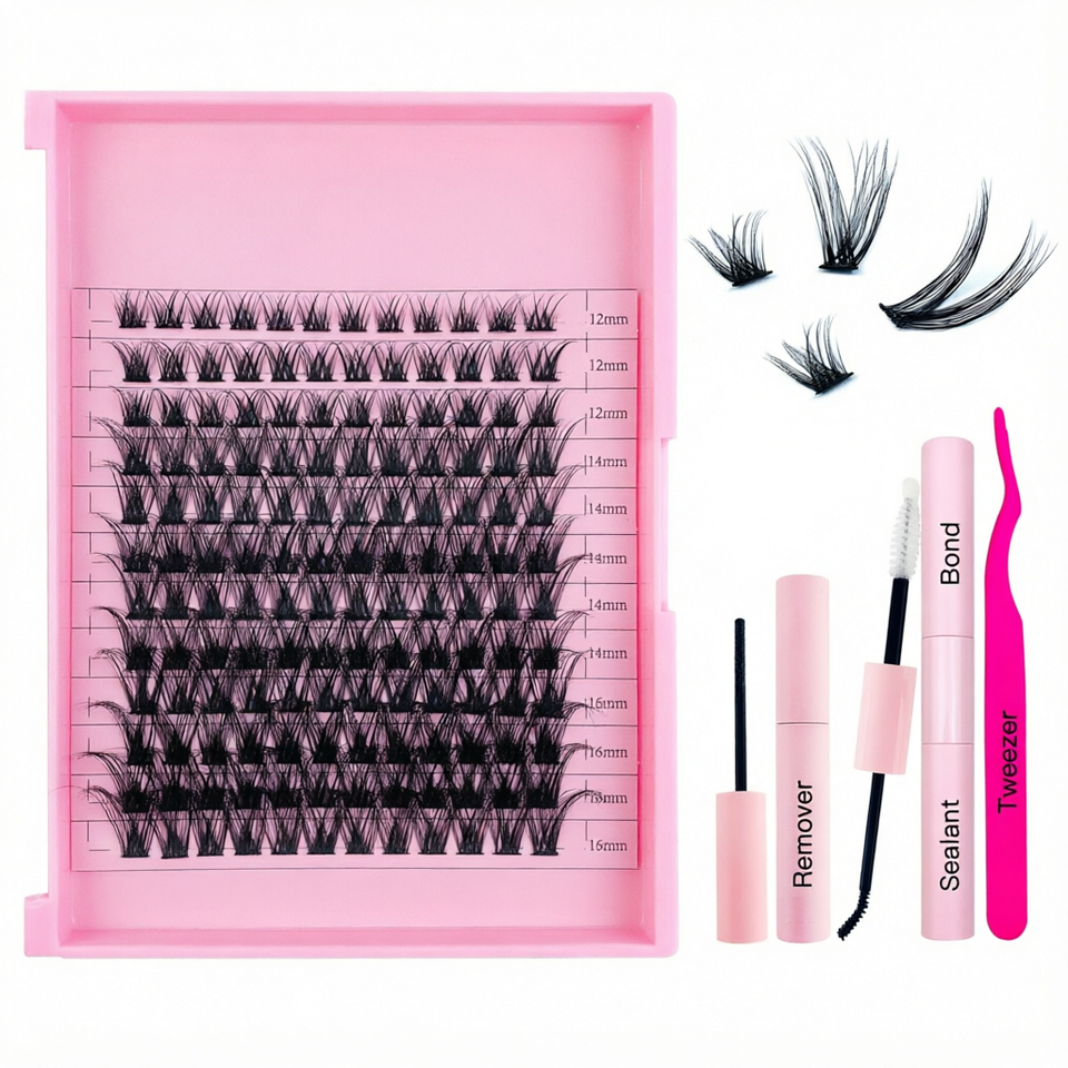 Wholesale Handmade Faux Mink 0.07 Thickness 12 Rows Cluster DIY Eyelash ...