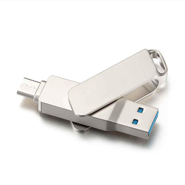 Metal Flash Drive 2 in 1 OTG 2.0 3.0 U Disk Type-C Memory Stick