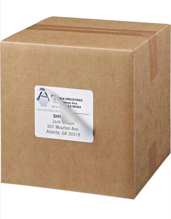 Corrugated Box Art Paper Label. Pressure Self-Adhesive sticker ...