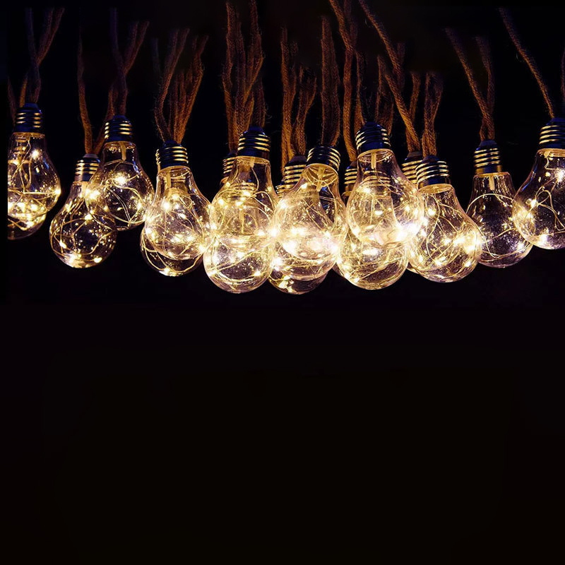 NY011013 A60 Bulb hemp rope LED String Lights-Taizhou Deco-Maker Arts ...
