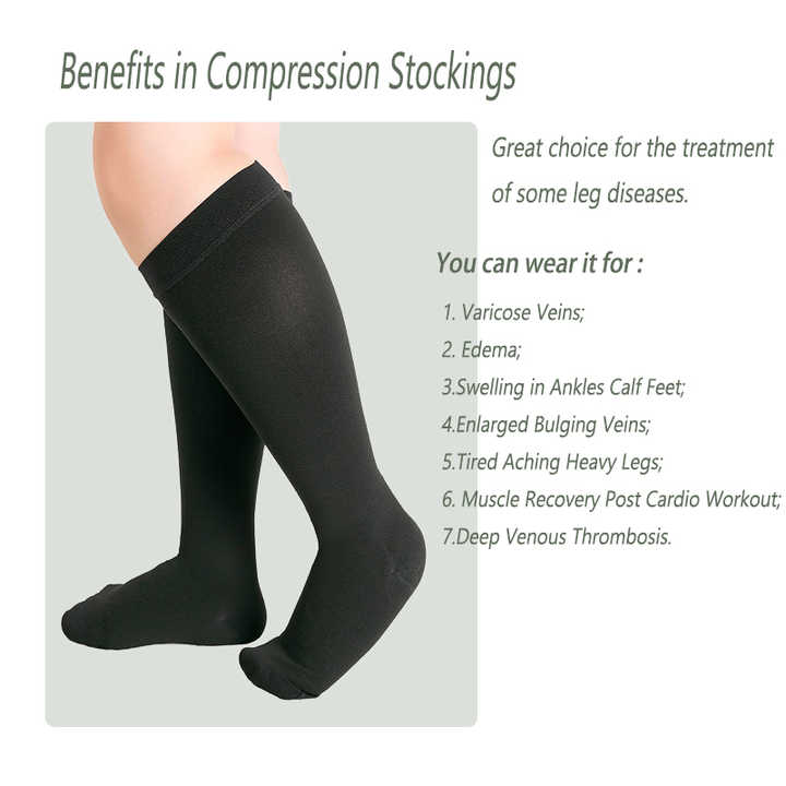 Knee High 20-30 MmHg Compression Stockings Calf Compression Hose ...