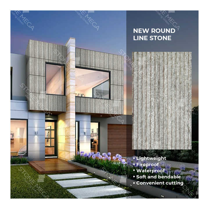 Flexible Soft Stone Exterior Veneer Panels Modern Design Big Slab New ...
