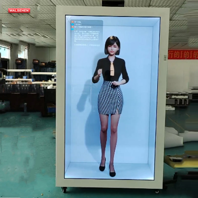 86-inch AI Digital Human Transparent LCD Screen Cabinet