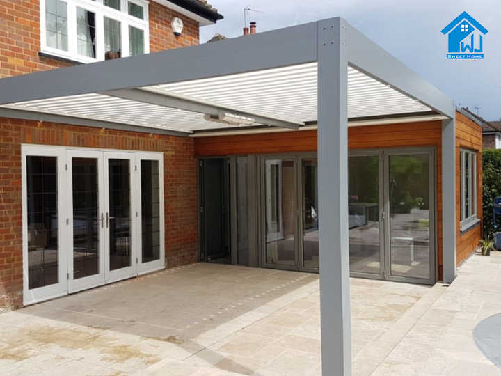 Louver Roof Gazebo Louvre Pergolas System Waterproof Garden Aluminum ...