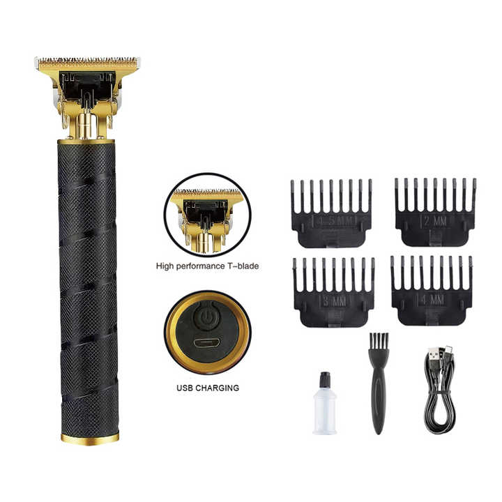 T9 Hair Cutting Machine Zero Gapped Hair Trimmer Vintage Metal Usb ...