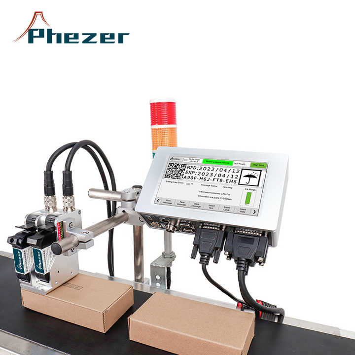 Online Coding Machine Automatic Ink Jet Label Printer TIJ Inkjet Printing Expiry Date Batch QR ...