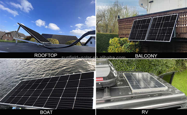 Sunfield 60W 55W High-Efficiency 18V Monocrystalline Silicon HDT HJT ...