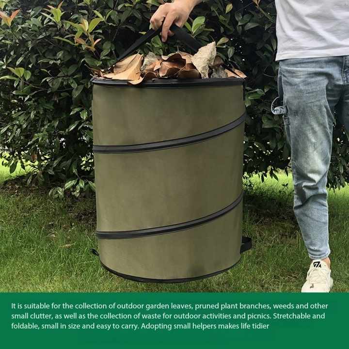 Oxford Cloth Polyester Folding Pop-up Leaf Trash Collection Garden 10 ...