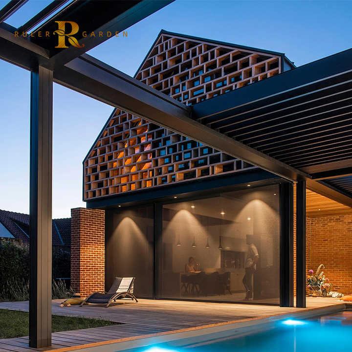 Pergola Roof Cover Exterieur Motorized Folding Electrical Veranda ...