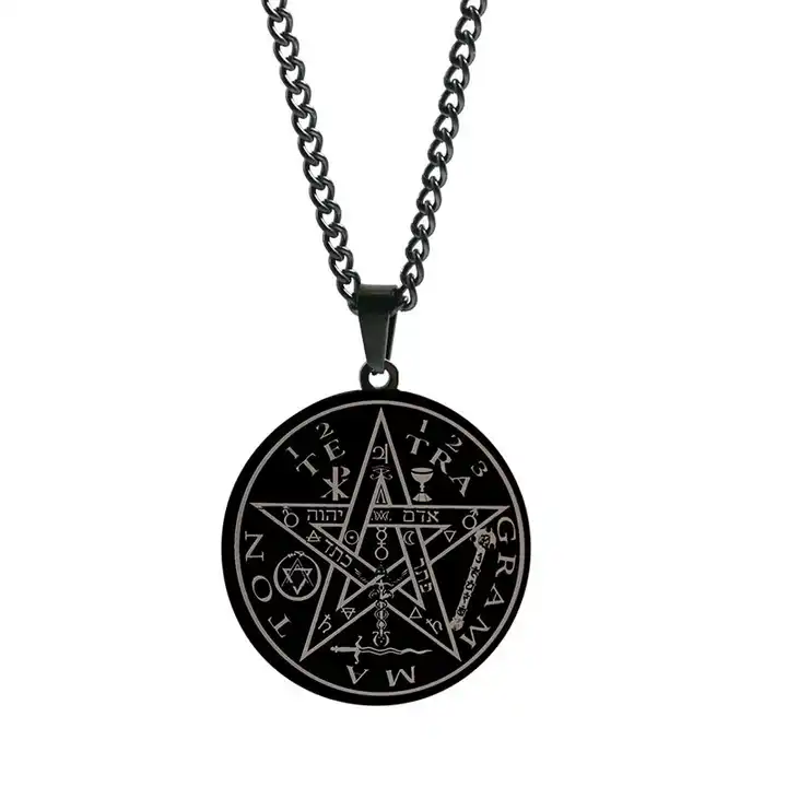 Collane con ciondolo Tetragrammaton Vintage Wahyeh Magical beato pentagramma di salomone amuleto collana in acciaio inossidabile