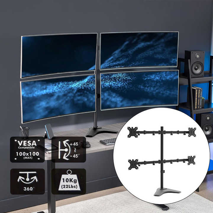 Factory Adjustable Four Screens Degrees Rotation Desktop Monitor Desk 4 ...