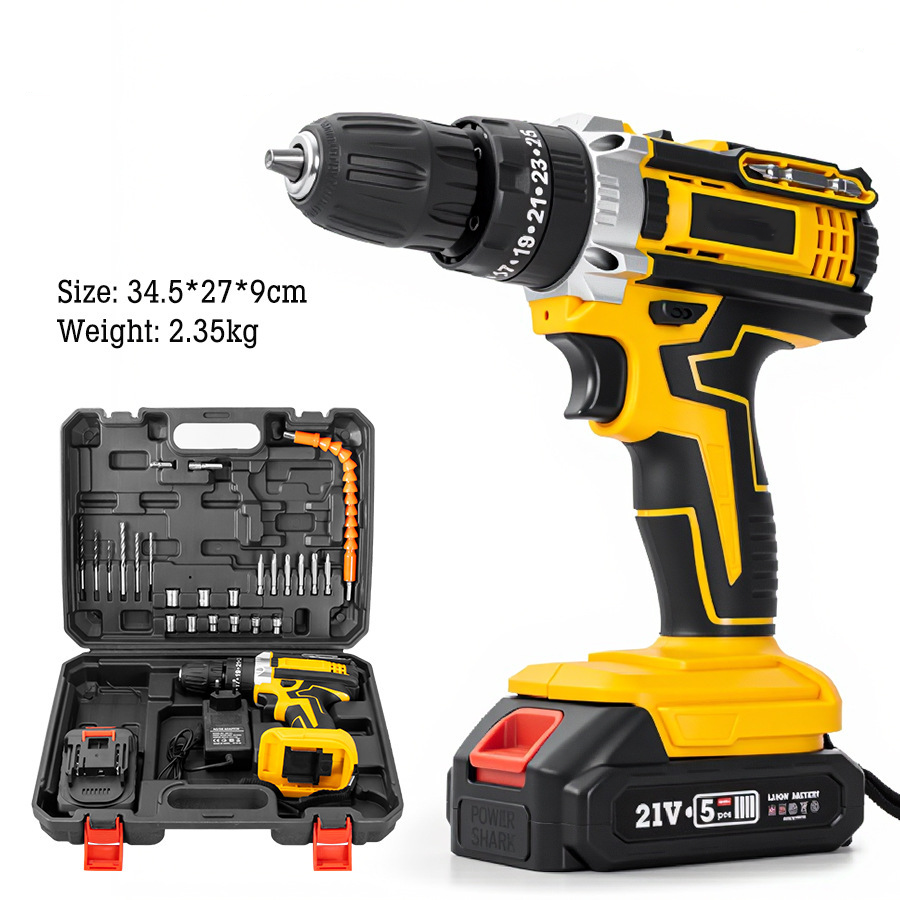 High Torque Drill 21V Cordless Electric Impact Drill Brushless Motor ...