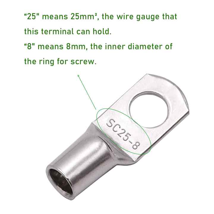 Electrical Cable Lugs SC Type Series Copper Tined Connecting Cable Lugs ...