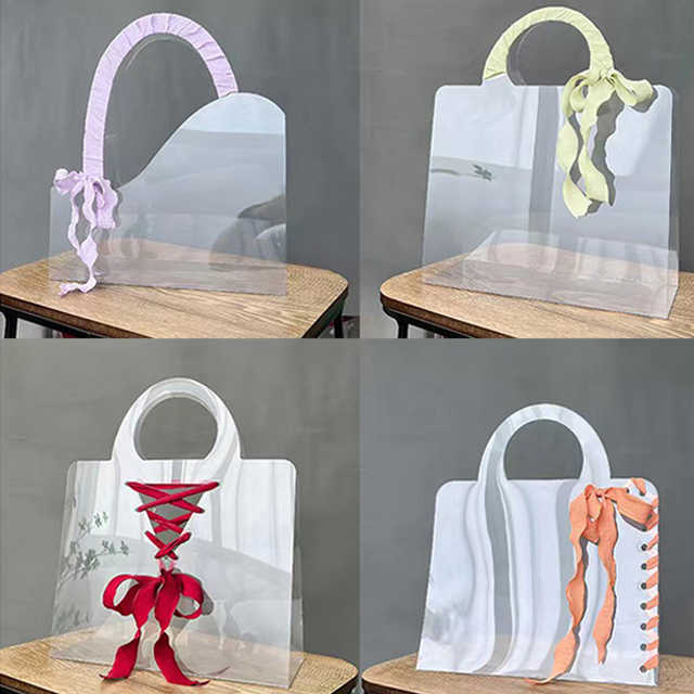 PVC Transparent Flower Bouquet Purse - Waterproof & Stylish
