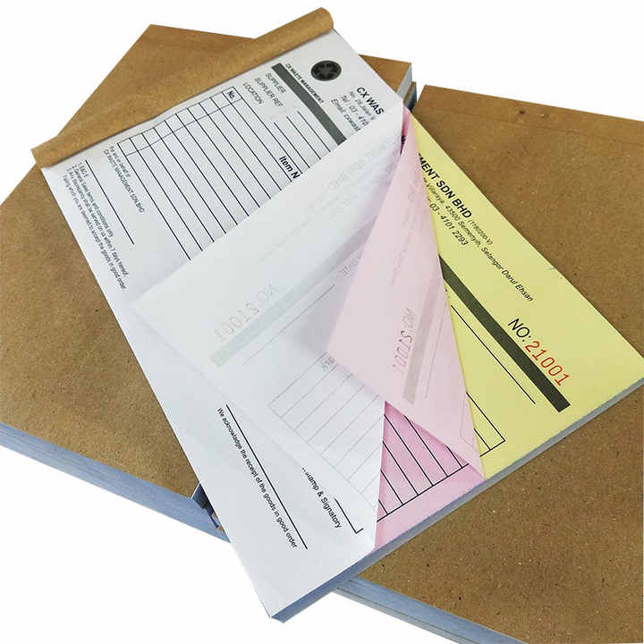 2-3 Ply NCR Carbonless Paper Duplicate Invoice Vat Order Form Booklet ...