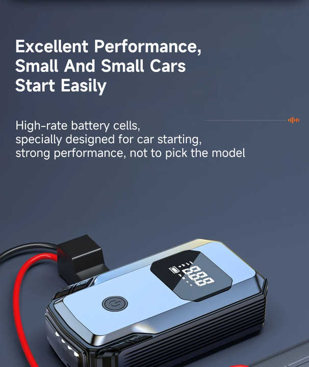 HF008 Car Inflator Jump Starter Power Bank Portable Compressors 12V ...