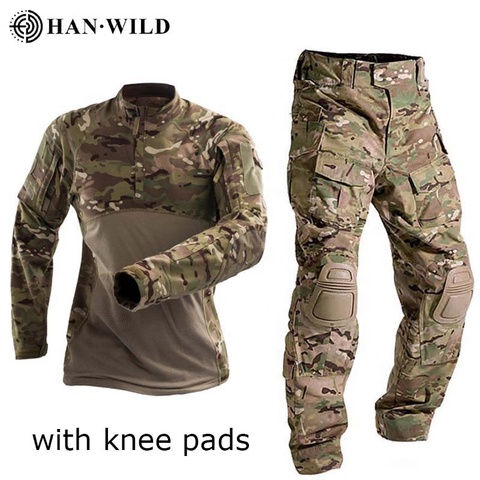 HAN WILD Elastic Long Sleeve Camouflage Uniform Tactical Suit Tear ...