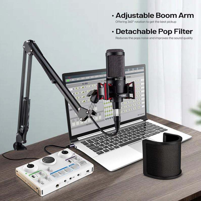 S678 Professional Podcast Equipment Kit: Portable Microphone & Sound ...