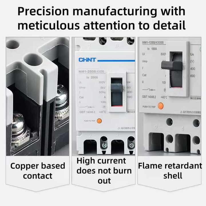 Chint MCCB English Version NM1-125S/4300B 80A G air Switch NM1 Series Molded Case Circuit ...