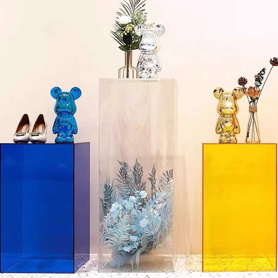 Color Acrylic Floor Display Table Window Plexiglass Display Props Place ...