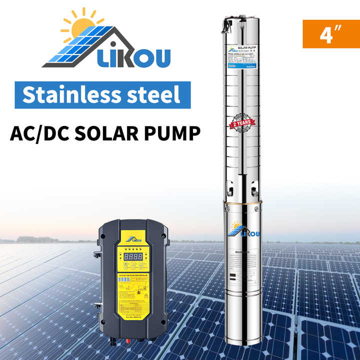 LIKOU 2200w Bomba De Agua Para Agricultura Stainless Steel New Ac Dc Submersible Solar Deep Well ...