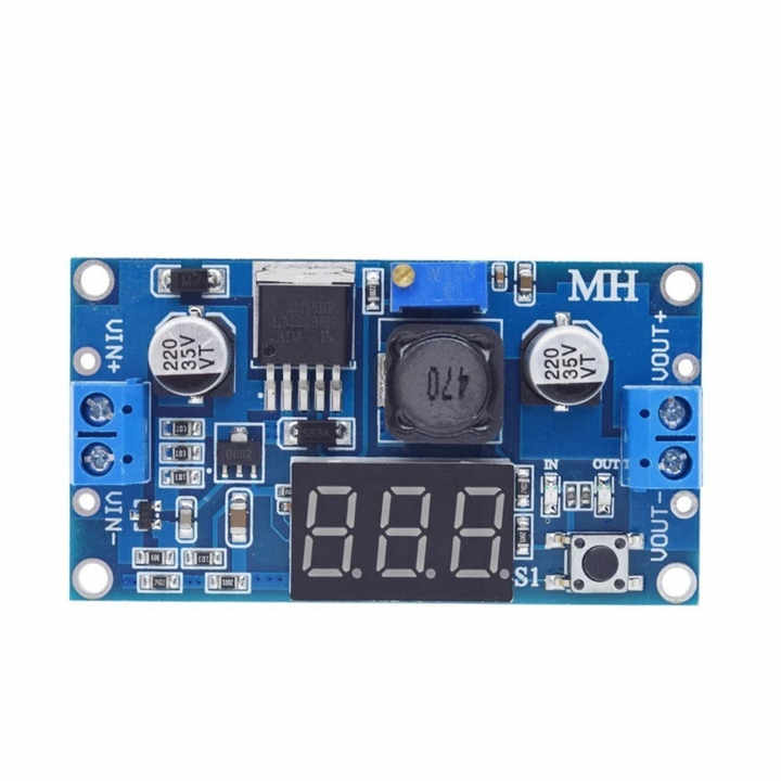 LM2596 DC-DC adjustable step-down module with digital voltmeter display LM2596S voltage ...
