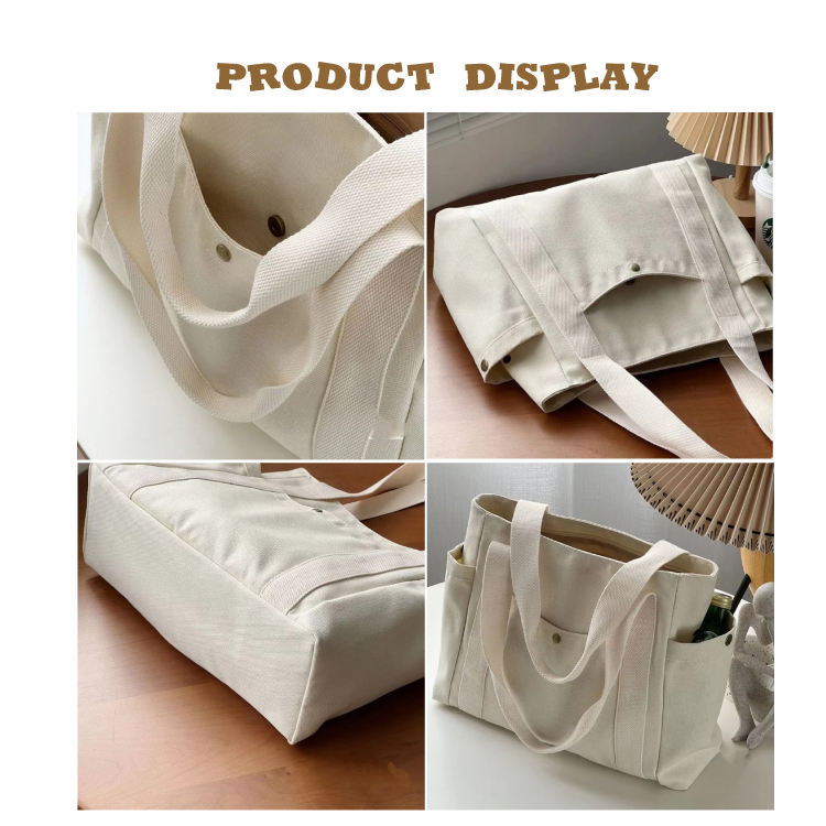 Multiple External Pocket Zipper Closure Magnetic Buckle for Women Large ...