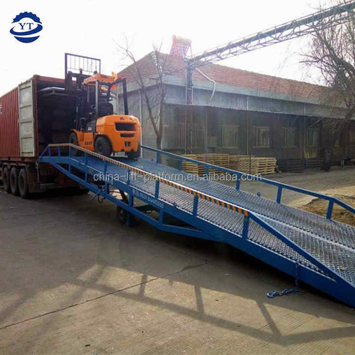 10ton mobile container dock leveler ramp hydraulic movable loading yard ...
