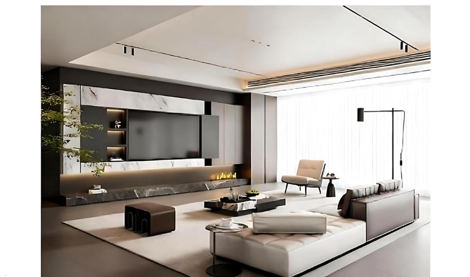 Custom-made Wood Panel Living Room Feature Wall Modern Style Eco ...