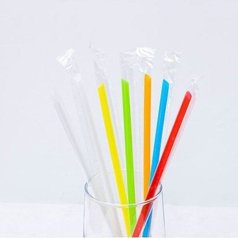 PLA Straight Straw 6*210mm Individually Paper Wrapped Different Color ...