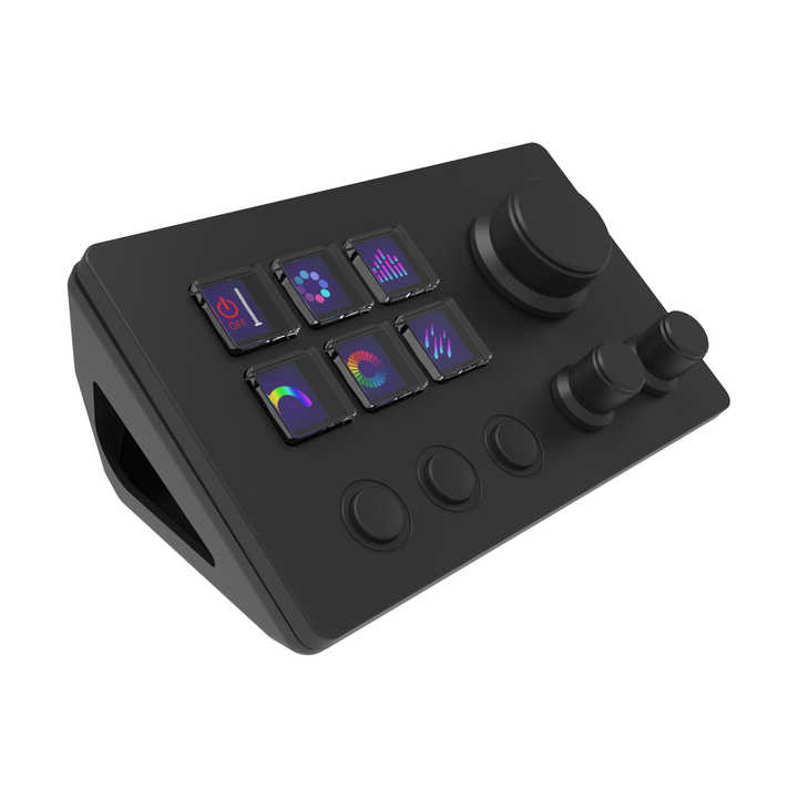 6 Key LCD Visible Macro Keyboard with Knob - Customizable