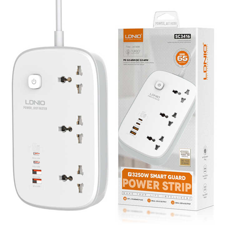 LDNIO SC3416 Power Socket - Universal 220v Travel Adapter