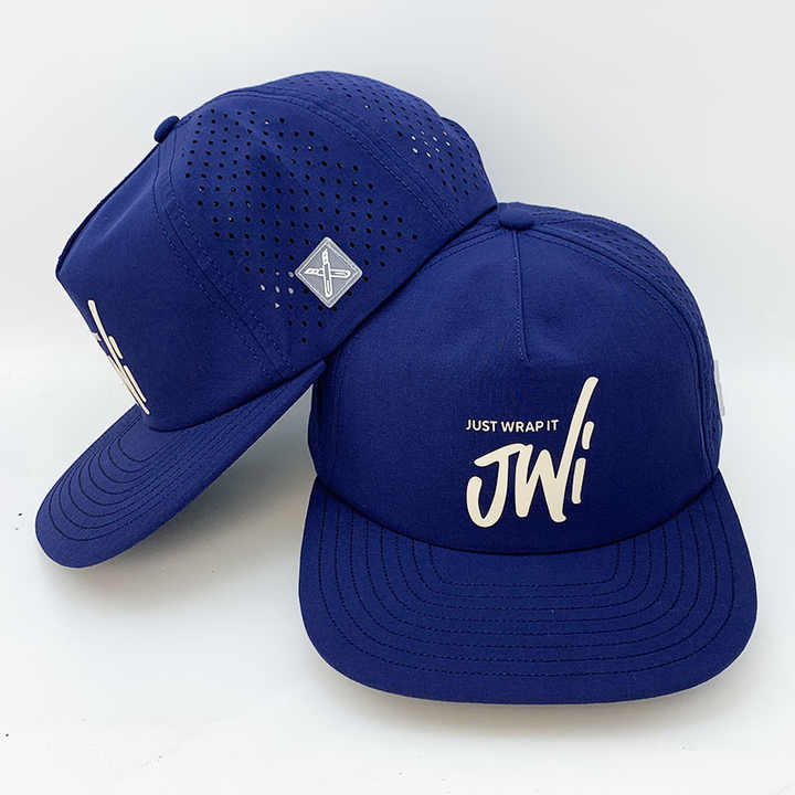Wholesale Fashion TPU Rubber Patch Logo 5 Panel Unstructured Perforated ...