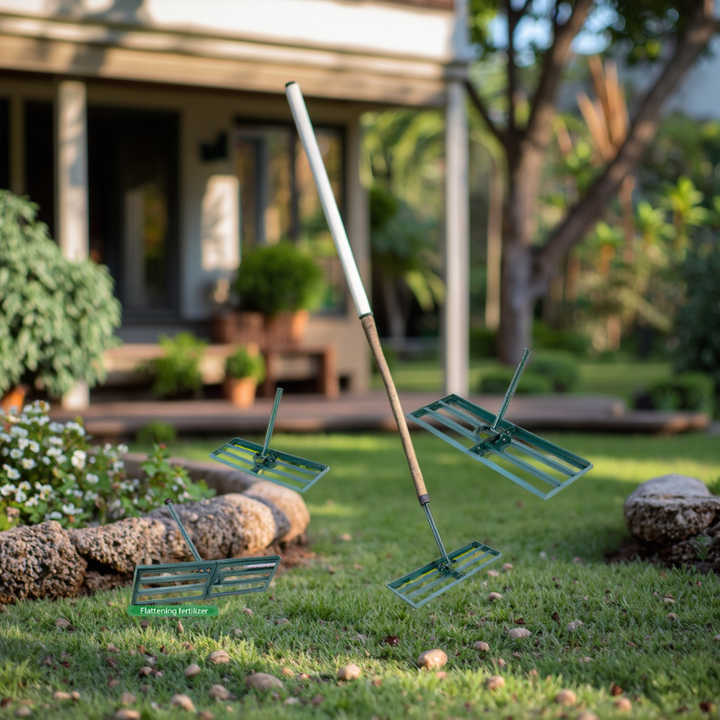 Stainless Steel Flat Manual Lawn Aerator and Deciduous Grass Rake for ...