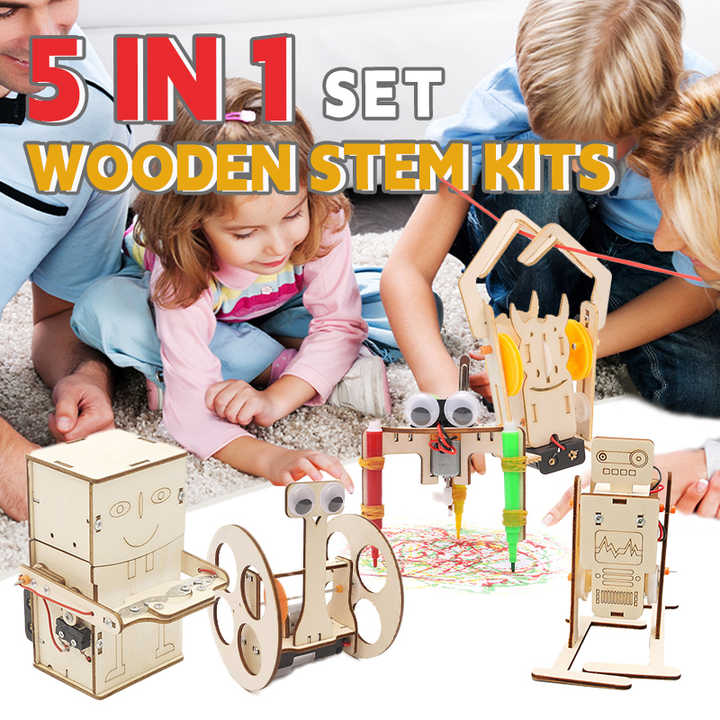 Educational 3D Wooden Puzzle - STEM Robotics Kit for Kids