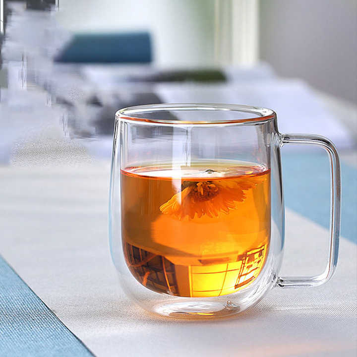Double Layer Glass Cup with Handle Coffee Mug Coffee Cup Cup| Alibaba.com