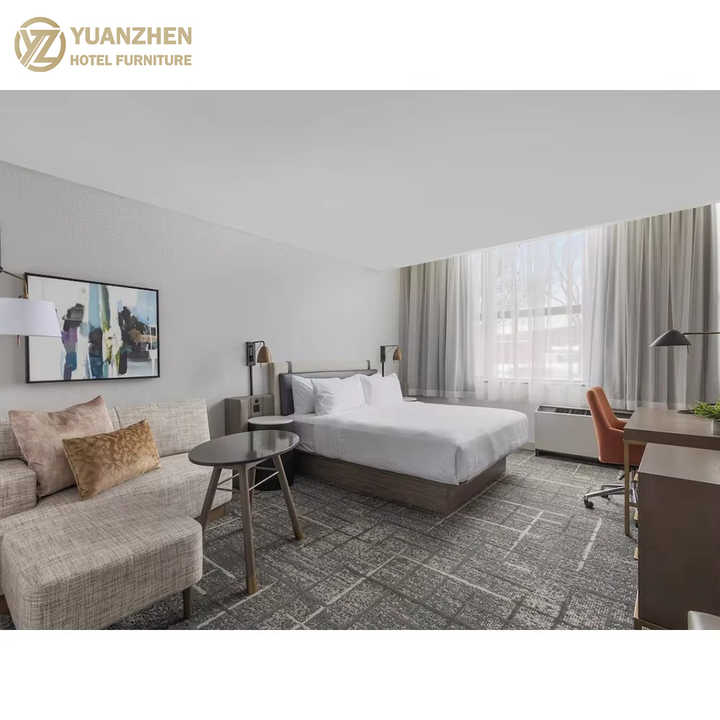 Crowned Plaza IHG Luxury Double Bed Oak Melamine MDF Hotel Bedroom ...