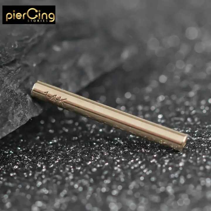 Piercing Stories 14K Solid Gold Threadless Nipple Bar Body Piercing ...